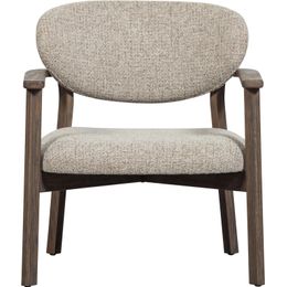 Loungesessel Woood, B:68cm H:76cm T:75cm, beige, Wohnzimmer, Sessel, "Udar mit More-Melange-Bezug und Eichenholzgestell, B68 x T75 x H76 cm", Sehr