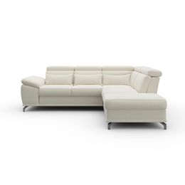 Sit & More Ecksofa SIT & MORE, B:274cm H:87cm T:230cm, beige, 100% Polyester, Wohnzimmer, Sofas, "Cabrio L-Form, B: 274 cm, mit Sitztiefen-, Arm- &
