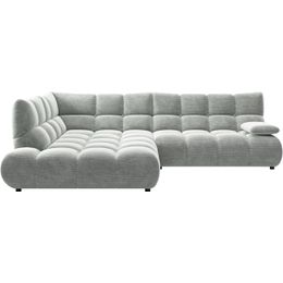 Ecksofa Home Affaire, B:289cm H:85cm T:215cm, grau, 100% Polyester, Wohnzimmer, Sofas, "Cozy Bubble, mit klappbarer Armlehne, Breite 289 cm", mit