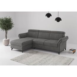 Sit & More Ecksofa SIT & MORE, B:253cm H:84cm T:166cm, grau, 90% Polyester, 10% Polyamid, Wohnzimmer, Sofas, "Glendale, L-Form", inkl. Kopfteilverstellung,