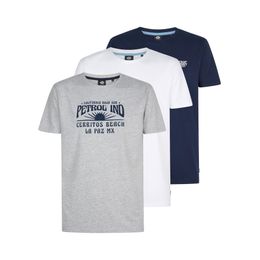 PETROL INDUSTRIES T-Shirt Herren Gr&ouml;&szlig;e S navy / grau / wei&szlig;