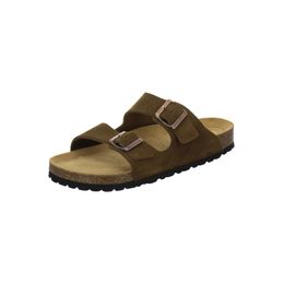 AFS-Schuhe Pantolette 'Pantoletten Herren Zweischnaller cafe Veloursleder' Herren Gr&ouml;&szlig;e 48 braun