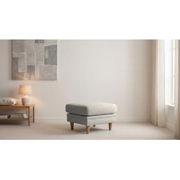 Polsterhocker OTTO HOME, B:63cm H:47cm T:63cm, beige, 100% Polyester, Hocker, "Arellano, Breite 63 cm", klassisches Design, mit Massivholzf&uuml;&szlig;en,