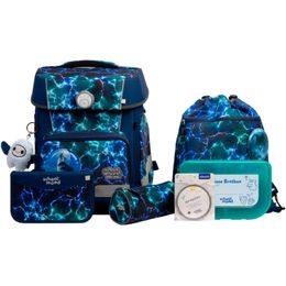 School-Mood Kinder Schulranzen "Champion Maxx Pro", blau, Polyester, Rucks&auml;cke, mit LED-Patchy