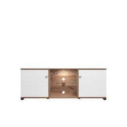 TV-Board Home Affaire, B:157cm H:59,5cm T:40cm, wei&szlig;, Sideboards, "Burgundy Lowboard, TV-Schrank, TV-St&auml;nder, Hochglanzfonten", Hochglanzfronten und