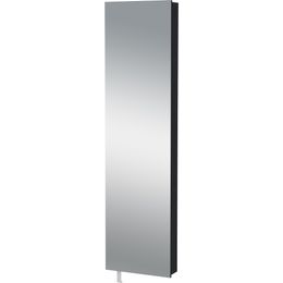 Schuhschrank Germania, B:50cm H:195cm T:14cm, grau, Holzwerkstoff, Flur, Schr&auml;nke, "1189", Drehschrank mit Spiegel, f&uuml;r schmale Flure, hinten offen,