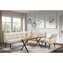 Essbank, B:260cm H:94cm T:201cm, beige, exxpo - SOFA FASHION, K&uuml;che, Sitzb&auml;nke, "Mocca Essbank, Sitzbank", hoher Sitzkomfort, bequem und elegant,