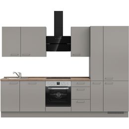 K&uuml;chenzeile Nobilia, B:300,3cm H:216,6cm T:60cm, grau, Komplettk&uuml;chen-Sets, ""Laser II", NEU: individuell anpassbar mit gratis Profi-Beratung",