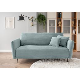 Ecksofa Home Affaire, B:255cm H:94cm T:102cm, blau, 93% Polyester, 7% Polyamid, Wohnzimmer, Sofas, "Lazio modern und bequem, schmale Armlehnen, tolle