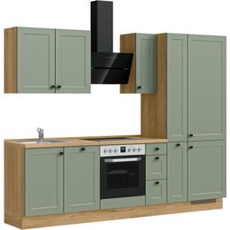 K&uuml;chenzeile Nobilia, B:270,3cm H:216,6cm T:60cm, gr&uuml;n, Komplettk&uuml;chen-Sets, ""Cascada II", NEU: individuell anpassbar mit gratis Profi-Beratung",
