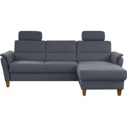 Ecksofa Home Affaire, B:244cm H:89cm T:163cm, grau, 100% Polyester;Struktur (100% Polyester);Luxus-Microfaser in Lederoptik (100% Polyester),