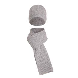 FELIX HARDY Damen Strickm&uuml;tze "Set aus Schal und M&uuml;tze", grau, 80% Polyacryl, 13% Polyester, 7% Elasthan, M&uuml;tzen