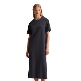 Marc O'Polo Damen Jerseykleid, blau, Gr. XS, MARC O'POLO DENIM, Jersey, Obermaterial: 100% Baumwolle, Kleider, mit Seitenschlitzen, locker geschnitten