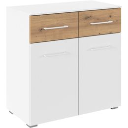 Kombikommode Rauch, B:80cm H:81cm T:42cm, wei&szlig;, Holzwerkstoff, Schlafzimmer, Sideboards, "Sideboard Kommode Schubladenkommode T&uuml;renkommode
