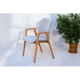 Armlehnstuhl OTTO HOME, B:56cm H:86,5cm T:64cm, grau, Holzwerkstoff, Massivholz, Polyester, Esszimmer, St&uuml;hle, "Loreen Esszimmerstuhl, Polsterstuhl,