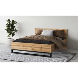 Bettgestell Home Affaire, B:168cm H:93,5cm L:208,5cm, braun, Betten, "Bronne, Topeseller, Industrial Design", Stauraumbett in drei Breiten, stabil