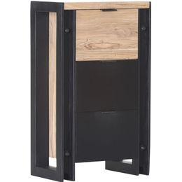 Kommode GUTMANN FACTORY, B:58cm H:98cm T:35cm, schwarz, Massivholz, Wohnzimmer, Sideboards, "Massivholzkommode aus Akazie, massiv natur, H&ouml;he 98 cm",