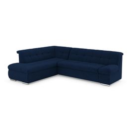 Ecksofa DOMO collection, B:271cm H:80cm T:213cm, blau, Struktur fein 100% Polyester;Chenilleoptik 100% Polyester, Wohnzimmer, Sofas, "MONA 271x213