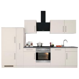 Wiho-K&uuml;chen K&uuml;chenzeile WIHO K&Uuml;CHEN, B:310cm T:60cm, beige, Komplettk&uuml;chen-Sets, "Cali", mit E-Ger&auml;ten, Breite 310 cm
