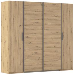 Schwebet&uuml;renschrank Rauch, B:225cm H:210cm T:59cm, braun, Holzwerkstoff, Schr&auml;nke, "Kleiderschrank Dreht&uuml;renschrank Schrank Garderobe KRONACH", mit
