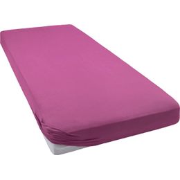 Spannbettlaken bellana, L:200cm, lila, Mako-Jersey, Obermaterial: 100% Baumwolle, Bettlaken, "bellana Melone, 100% Baumwolle, Jersey, b&uuml;gelfrei",