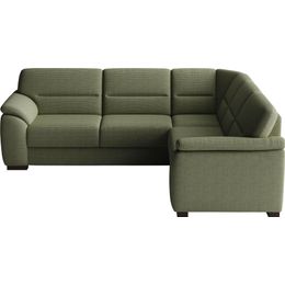 Sit & More Ecksofa SIT & MORE, B:255cm H:88cm T:225cm, gr&uuml;n, 100% Polyester, Wohnzimmer, Sofas, "Montego L-Form, B: 256 cm, gro&szlig;e Stoffauswahl, Komfort Sitzh&ouml;he