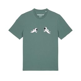 Watapparel Shirt 'Space love' Herren Gr&ouml;&szlig;e S gr&uuml;n / schwarz / wei&szlig;