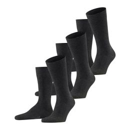 Falke Damen Socken "Family 3-Pack", Gr. 39, grau, Obermaterial: 92% Baumwolle CO. 7% Polyamid PA. 1% Elasthan EL., glatt, Socken