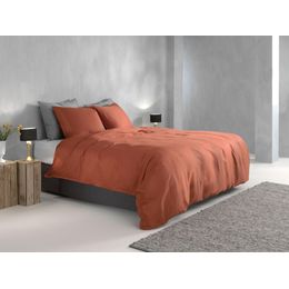 Bettw&auml;sche ZO HOME, orange, Mako-Satin, Obermaterial: 100% Baumwolle, Bettw&auml;sche, "Zohome Baumwolle Mako-Satin Bettw&auml;sche Satinado", Bettw&auml;sche aus