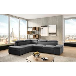 Sit & More Ecksofa SIT & MORE, B:272cm H:73cm T:226cm, grau, 98% Polyester, 2% Polyamid, Wohnzimmer, Sofas, "Alcudia L-Form, modernes Design, Breite 272cm,
