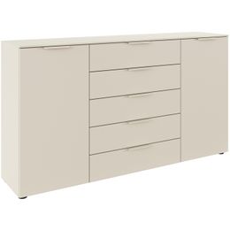 Schubkastenkommode Rauch, B:180cm H:100cm T:42cm, beige, Holzwerkstoff, Sideboards, "Flipp Schubladenkommode W&auml;scheschrank Schrank", 2-t&uuml;rig mit 5