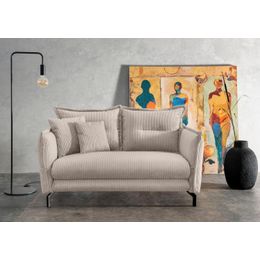 Sitzgruppe Home Affaire, B:255cm H:94cm T:110cm, beige, 93% Polyester, 7% Polyamid, Wohnzimmer, Sitzm&ouml;bel-Sets, "Lazio modern und bequem, schmale