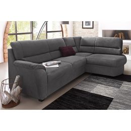 Sit & More Ecksofa SIT & MORE, B:251cm H:91cm T:176cm, grau, Luxus-Microfaser ALTARA NUBUCK (100% Polyester);Luxus-Microfaser ALTARA NUBUCK (100%