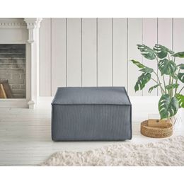 Hocker OTTO HOME, B:80cm H:42cm T:80cm, grau, 100% Polyester, Wohnzimmer, Hocker, "SHERWOOD Cord XXL-Hocker f&uuml;r Loveseat", Hocker quadratisch, ideale