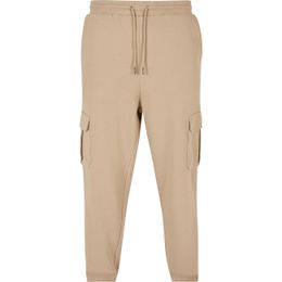 Urban Classics Herren Sweathose "Urban Classics Herren 90&lsquo;s Cargo Sweatpants", beige, Gr. XXL, unifarben, 65% Baumwolle, 35% Polyester, Hosen