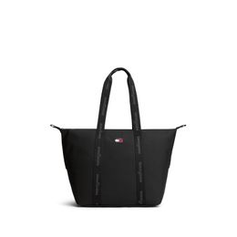 Tommy Jeans Damen Handtasche "TJW ESS DAILY TOTE", schwarz, Textil, Taschen, Damen Schultertasche mit logobedruckten Tragegriffen