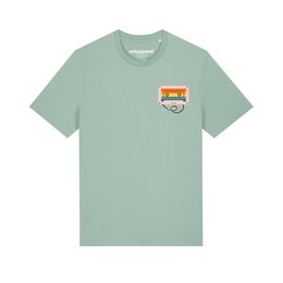 Watapparel Shirt 'Rainbow Cassette' Herren Gr&ouml;&szlig;e S pastellgr&uuml;n / mischfarben