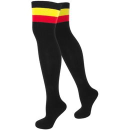 Normani Overknee Str&uuml;mpfe Damen Gr&ouml;&szlig;e 36/41 gelb / rot / schwarz