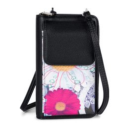 styleBREAKER Damen Mini Bag "Mini Bag Ethno Blumen Bl&uuml;ten - RFID Schutz", wei&szlig;, 100% Polyurethan PU. Futter: 100% Polyester PES., gemustert, Taschen