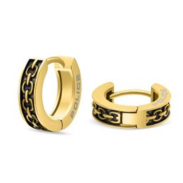 Police Damen Paar Creolen &raquo;Chainset Kettenoptik&laquo; gold 14mm, Edelstahl