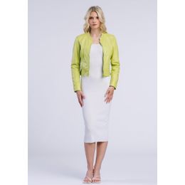 Freaky Nation Damen Lederjacke "Lederjacke-FN"lemon, Gr. M, Oberstoff: 100% Leder. Futter: 100% Baumwolle, Jacken