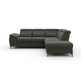 Sit & More Ecksofa SIT & MORE, B:274cm H:87cm T:230cm, grau, 100% Polyester, Wohnzimmer, Sofas, "Cabrio L-Form, B: 274 cm, mit Sitztiefen-, Arm- &