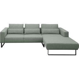 Ecksofa Musterring, B:292cm H:88cm T:185cm, gr&uuml;n, 100% Polyester, Wohnzimmer, Sofas, "JustB PM100", Gro&szlig;z&uuml;gige 292 cm Breite, schwarze Metallkufen