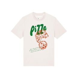 Watapparel T-Shirt 'Pizza' Herren Gr&ouml;&szlig;e M dunkelgr&uuml;n / dunkelorange / wei&szlig;