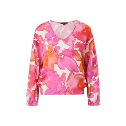 comma, COMMA Bluse Damen Gr&ouml;&szlig;e XL orange / pink / wei&szlig;