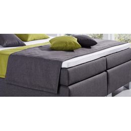 Tagesdecke Hapo, B:260cm L:70cm, grau, Polyester, Tagesdecken, "Plaid", beidseitig Stoff mit Vlie&szlig;watte versteppt