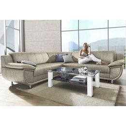 Ecksofa Trendmanufaktur, B:267cm H:85cm T:247cm, beige, Microfaser PRIMABELLE (100% Polyester);Kunstleder SOFTLUX;Struktur (54% Polyacryl, 46%