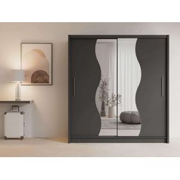 Kleiderschrank Home Affaire, B:205cm H:215cm T:63cm, grau, FSC-zertifizierter Holzwerkstoff, Jugendzimmer, Schr&auml;nke, "JULIETTA Schiebet&uuml;renschrank