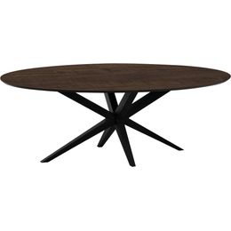 Esstisch OMG DESIGN, B:220cm H:77cm T:120cm, braun, Tische, "Wellington", Hochwertige Melamin-Tischplatte mit Metallgestell