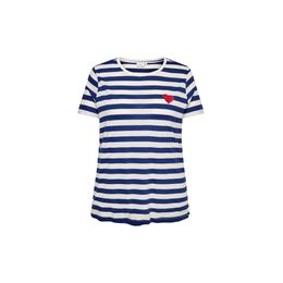 Only Carmakoma Shirt 'CARAnita' female size XXXL/4XL Dark blue / Light red / White